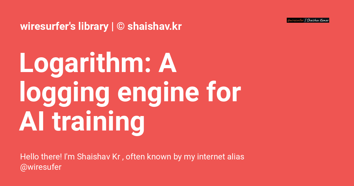 Logarithm: A logging engine for AI training workflows and services ...